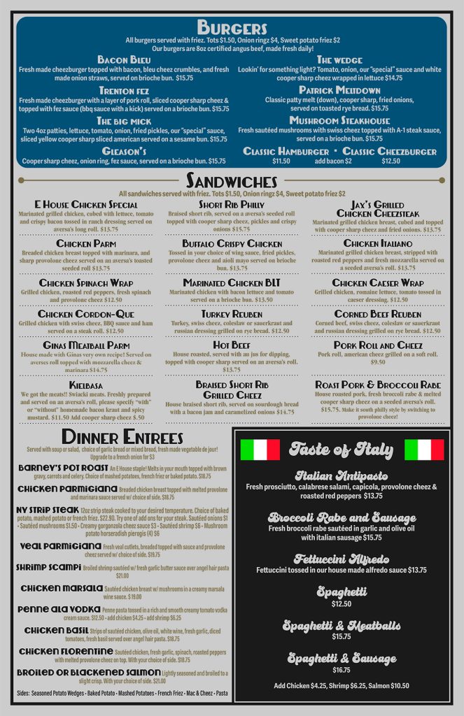 Eddington House Online Menu | Best American restaurant in Bensalem