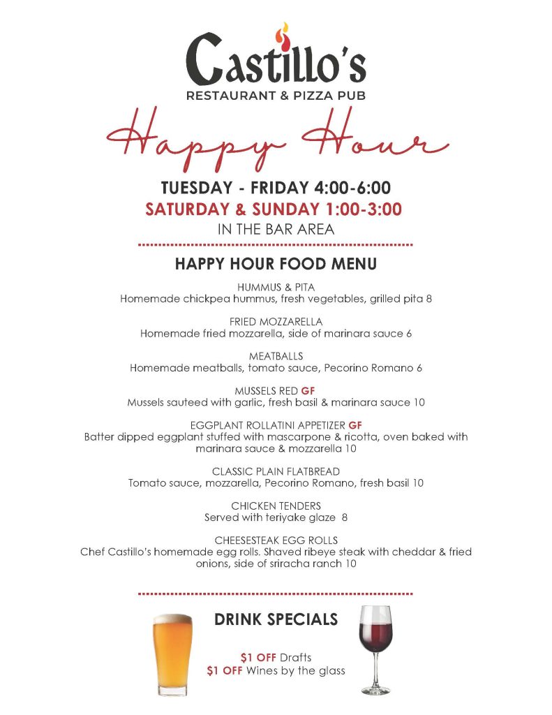 Happy Hour – Castillo's Restaurant & Pizza Pub